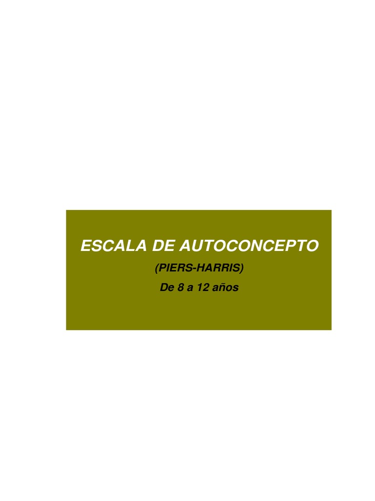 Escala de Autoconcepto Piers-Harris 3 | PDF | Percepción | Neurociencia