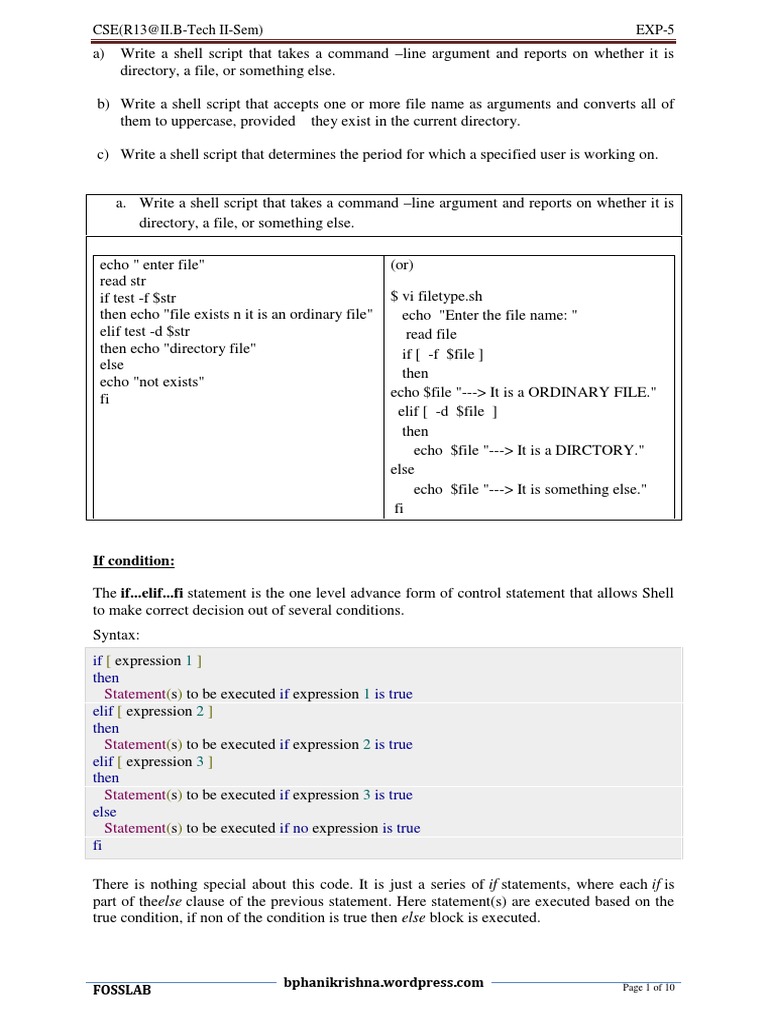 Shell Script Tasks: File Type, Uppercase Conversion, User Activity ...