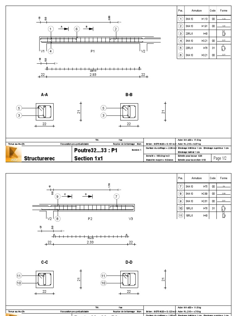 Poutre A4 RDC PDF | PDF | Ingénierie des structures | Matériaux de construction