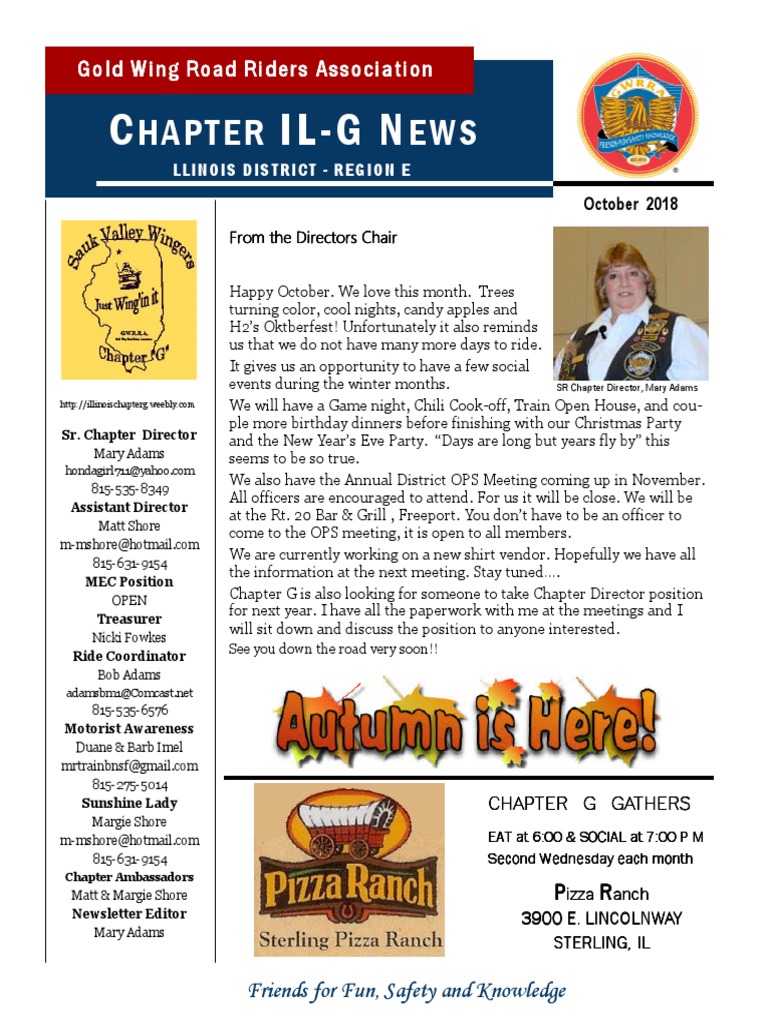 October 2018 GWRRA Chapter G News | PDF