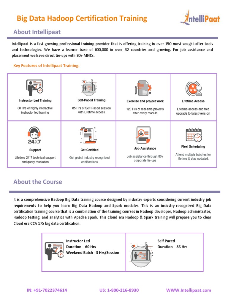 Big Data Hadoop Certification Training: About Intellipaat | PDF | Apache Hadoop | Apache Spark
