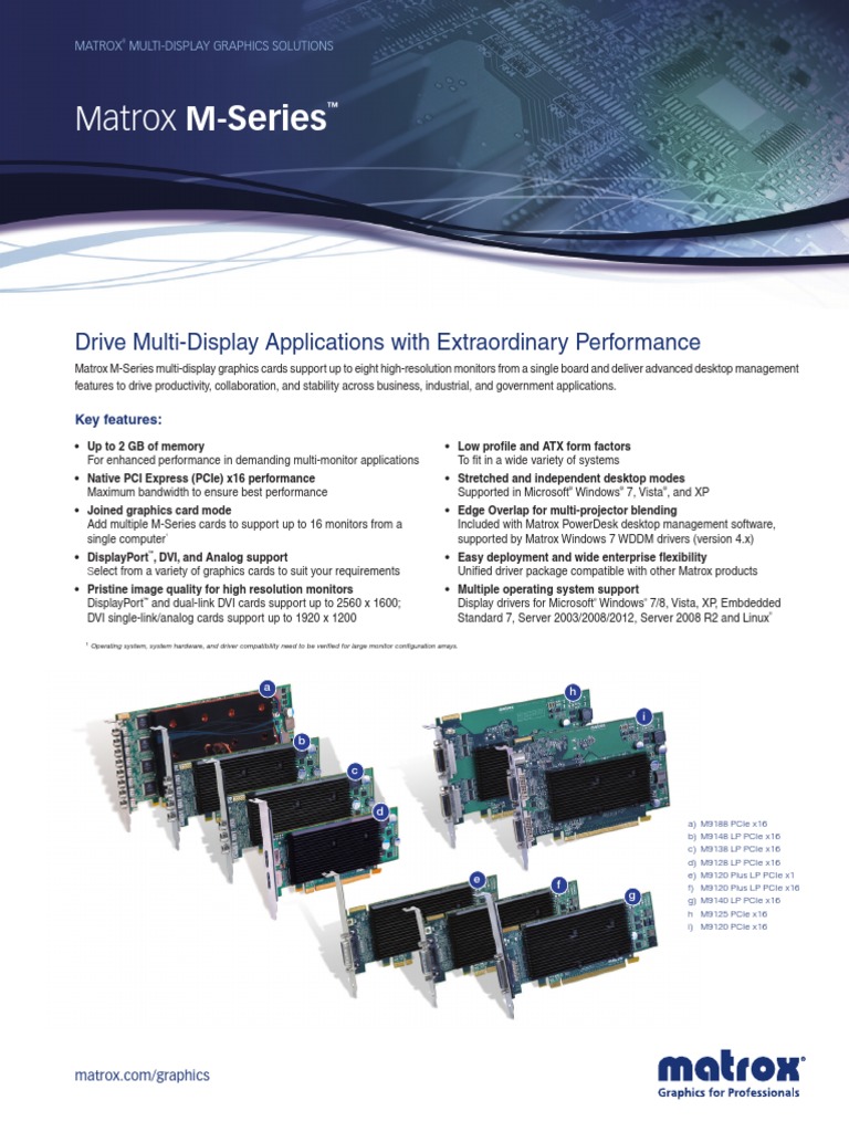 Matrox M-Series: Drive Multi-Display Applications With Extraordinary ...