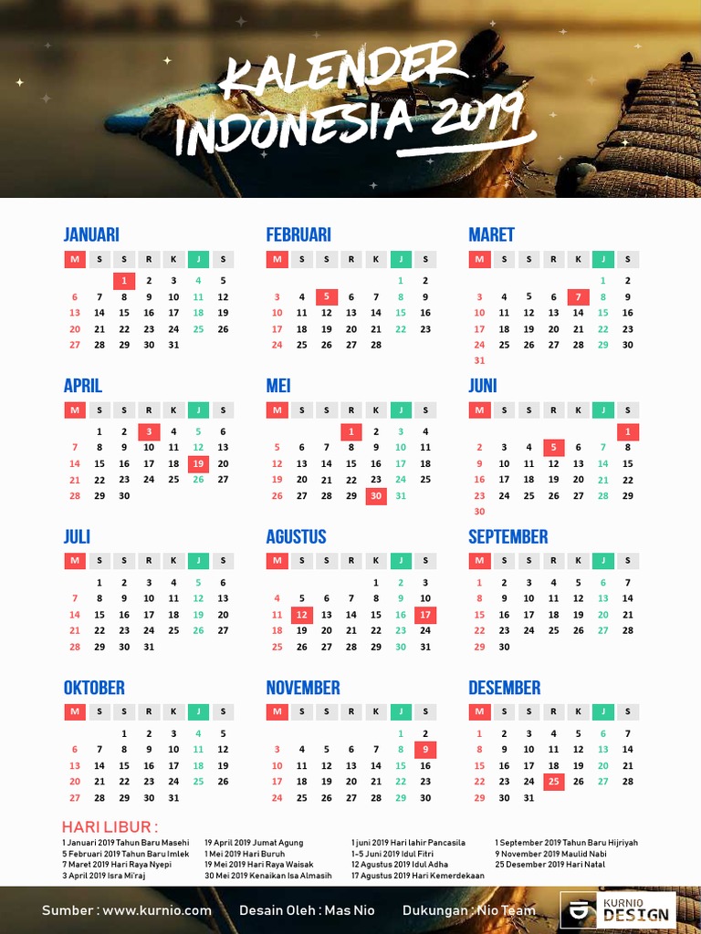 Kalender Lengkap Indonesia 2019 | PDF