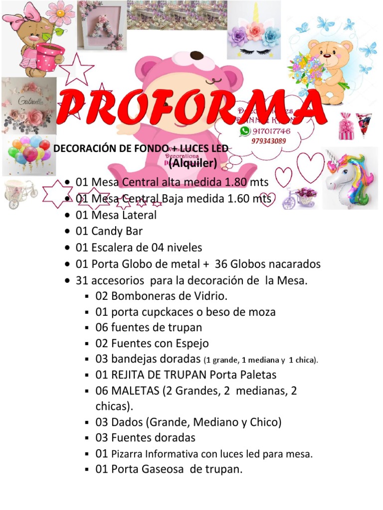 Proforma Decoracion Increible | PDF