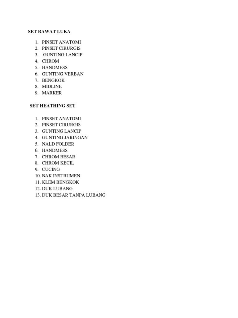 Set Rawat Luka | PDF