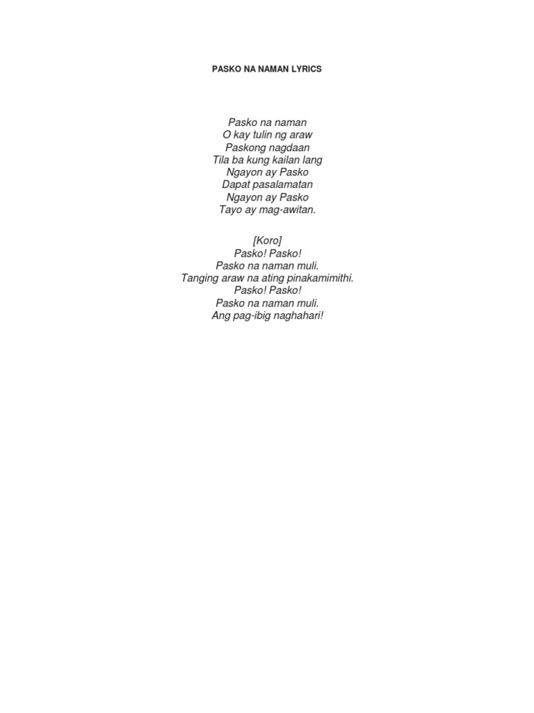 Pasko Na Naman | PDF