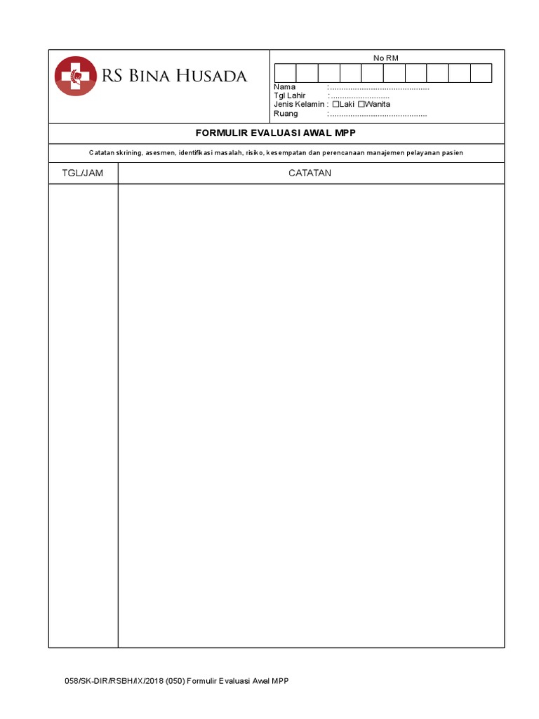 Formulir Evaluasi Awal MPP | PDF