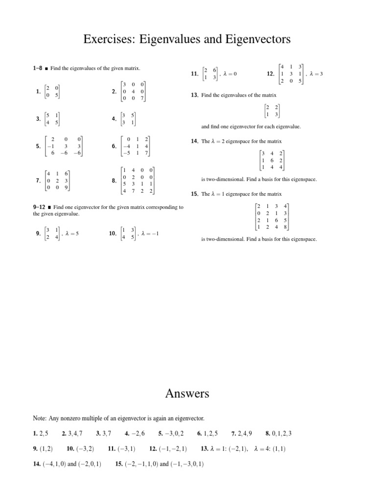 Eigenvalues PDF | PDF | Eigenvalues And Eigenvectors | Abstract Algebra