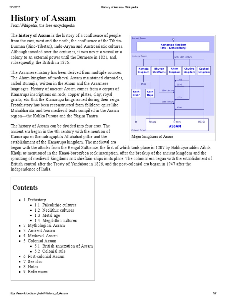 History of Assam - Wikipedia | PDF | South Asia