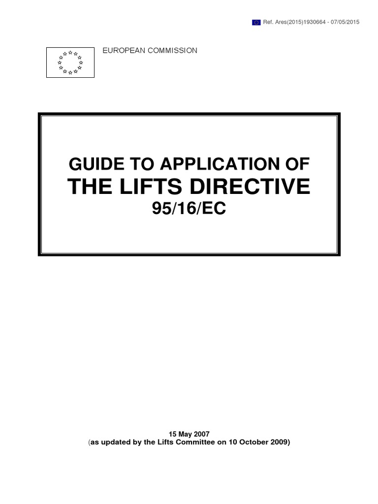 Guide To Application of The Lifts Directive-2007!05!15 en | PDF ...