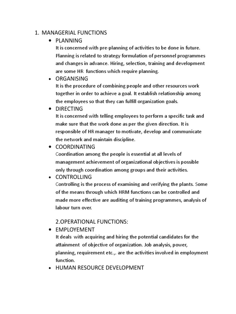Managerial Functions Planning | PDF | Human Resources | Recruitment