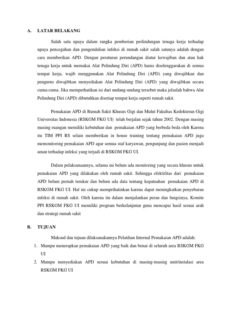 New Tor Pelatihan Internal APD | PDF