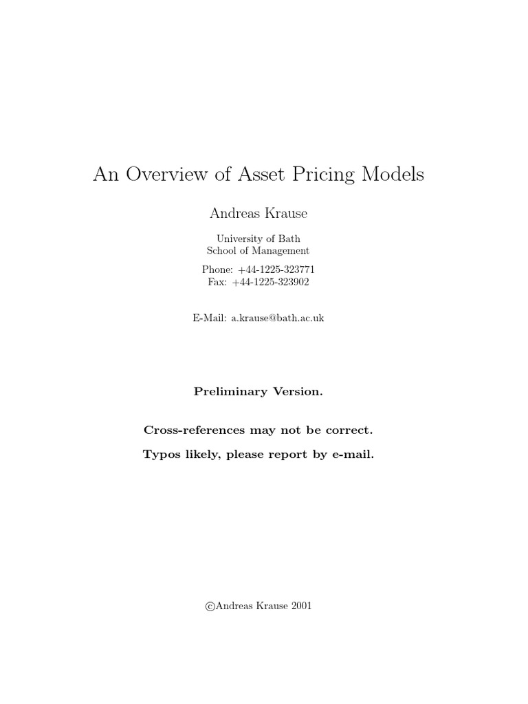 Asset Pricing | PDF | Value (Economics) | Utility