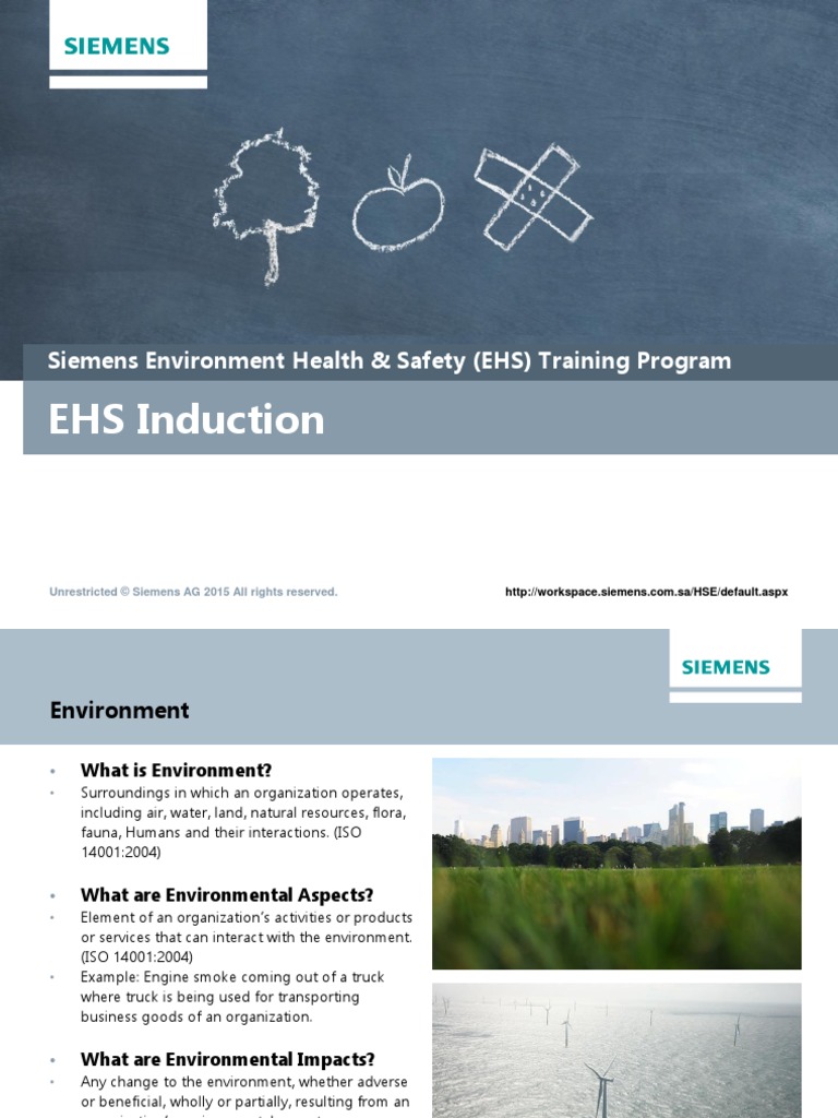 Ehs Induction Training | PDF | Occupational Safety And Health | Hazards