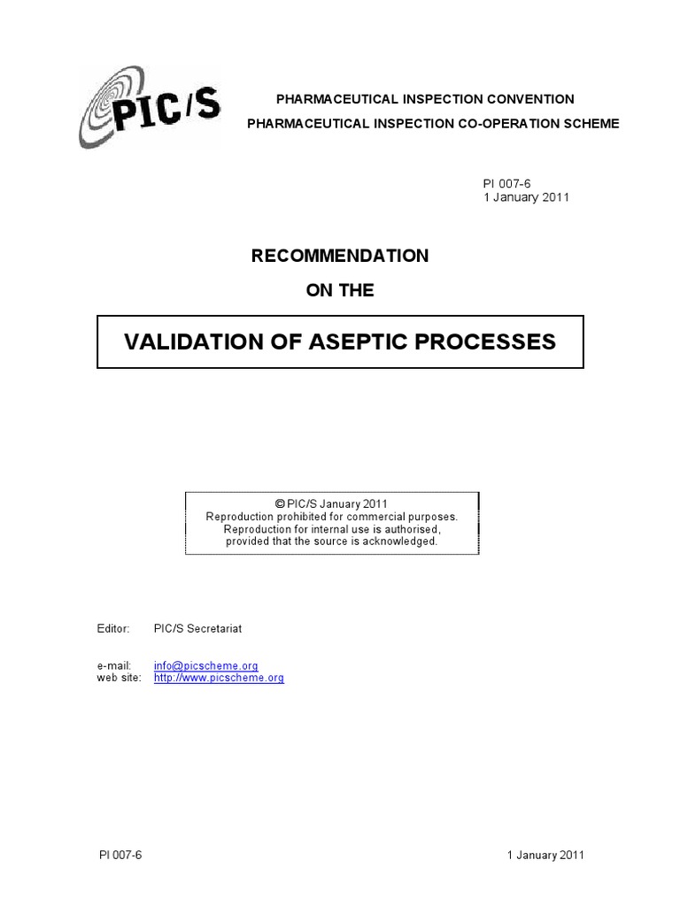 Validation of Aseptic Processes: Recommendation On The | PDF ...
