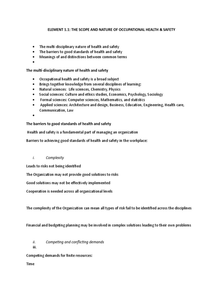 NEBOSH IGC Notes | PDF | Occupational Safety And Health | Safety