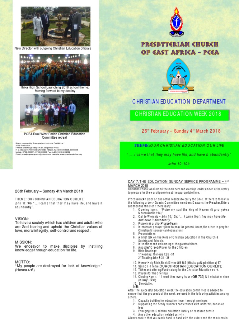 Christian Ed Week 2018 | PDF | Christian Denomination | Jesus