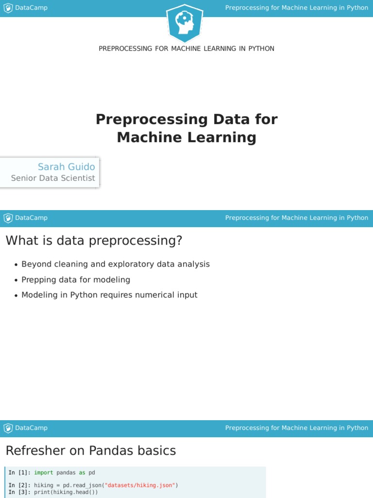 Preprocessing Data For Machine Learning: Sarah Guido | PDF | Machine ...