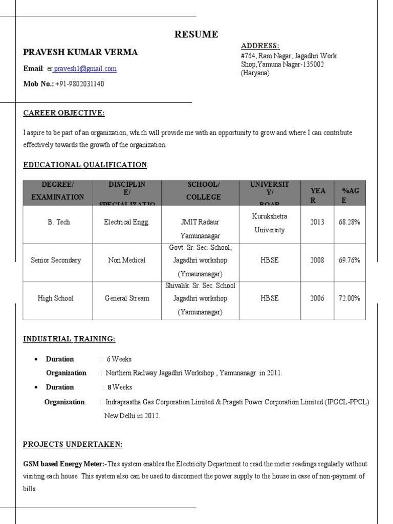 Pravesh Verma Resume | PDF