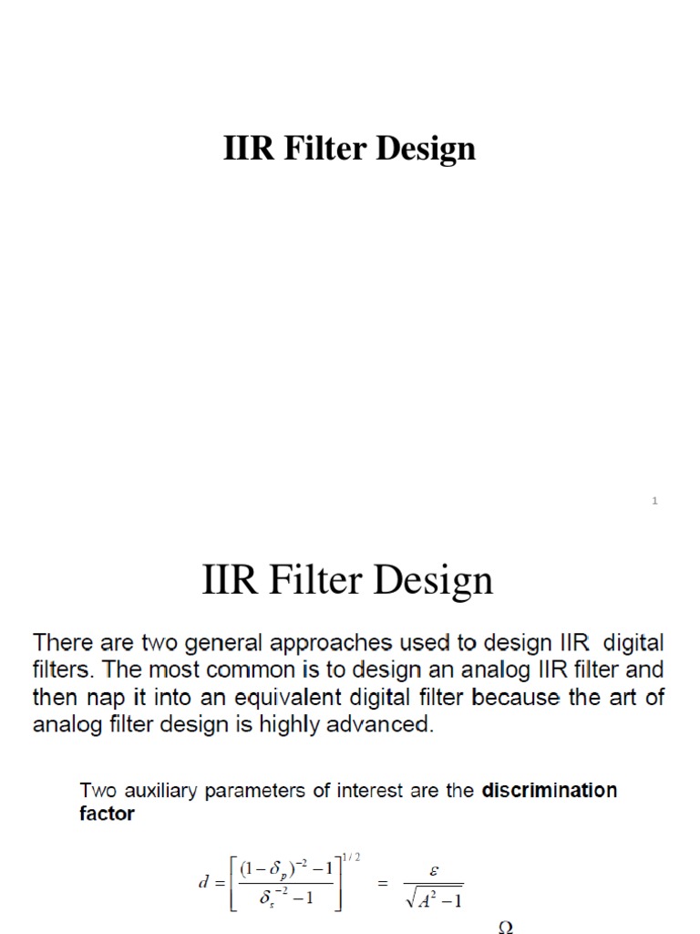 IIR Filter Design Techniques and Examples | PDF