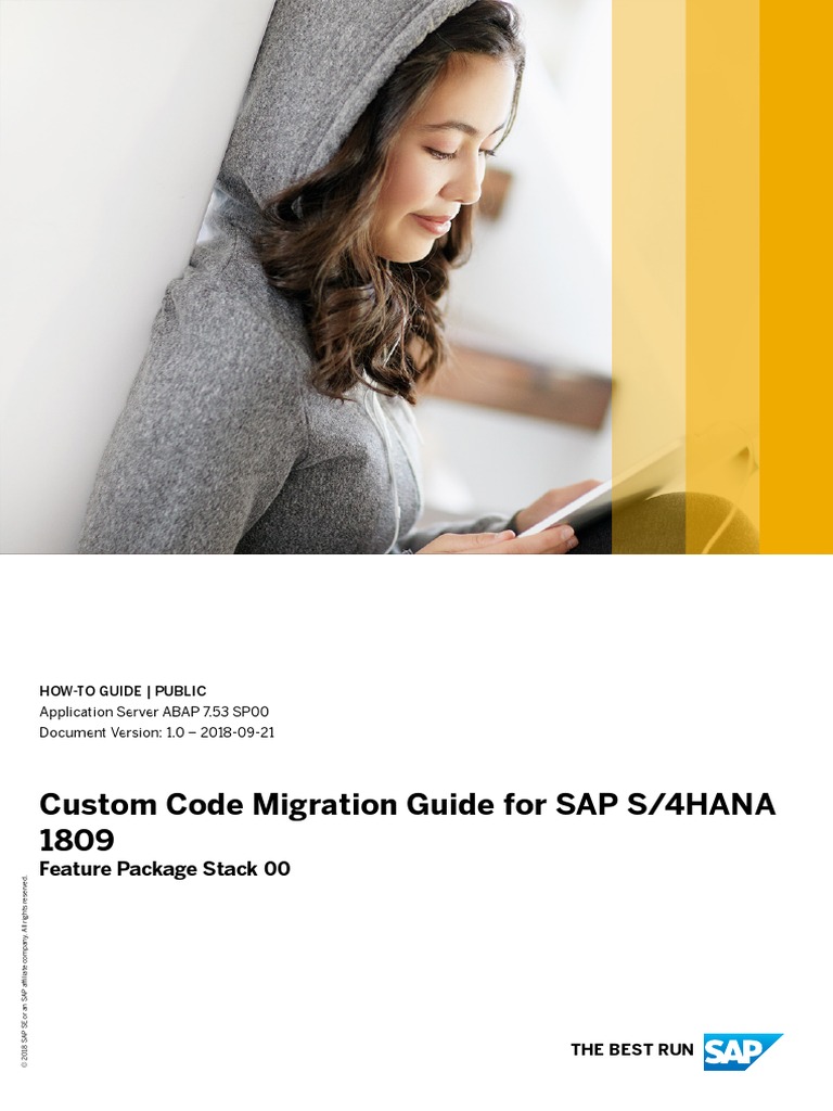 Custom Code Migration Guide For SAP S/4HANA 1809: Feature Package Stack ...