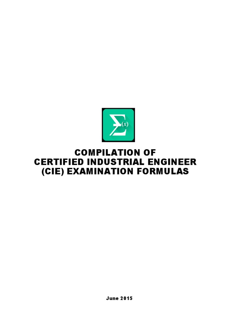 Compilation of Cie Exam Formulas | PDF | Quartile | Depreciation