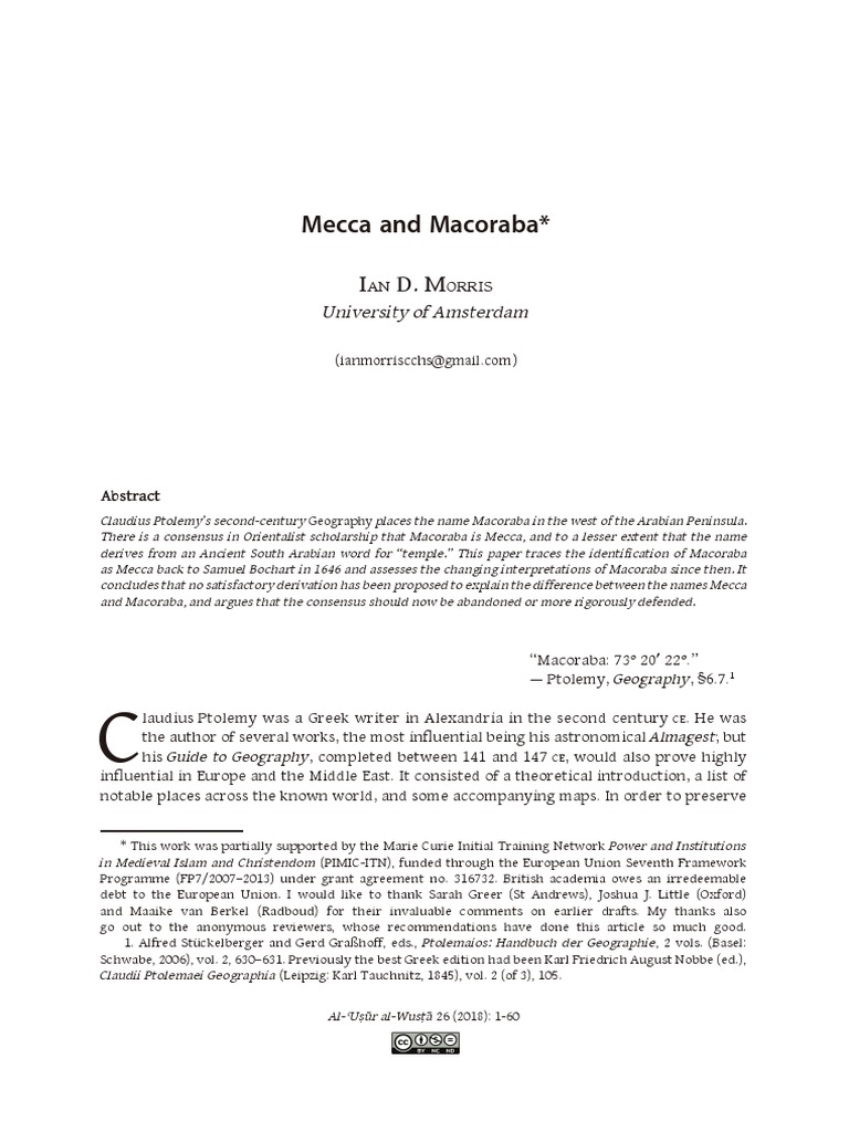Mecca and Macoraba | PDF | Ptolemy | Arabian Peninsula
