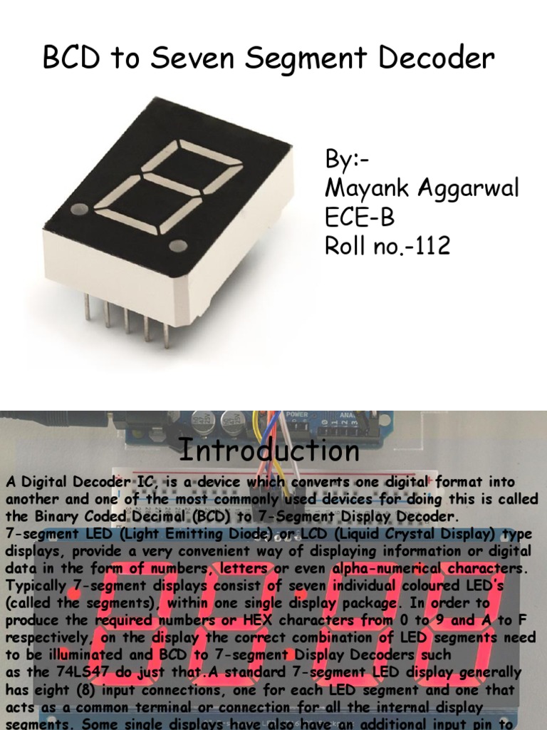 BCD To Seven Segment Decoder Presentation | PDF | Binary Coded Decimal ...