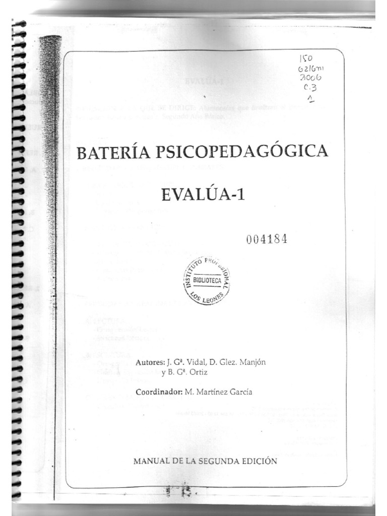 Manual Evalua 1 Version Chilena 2 0 Pdf Pdf