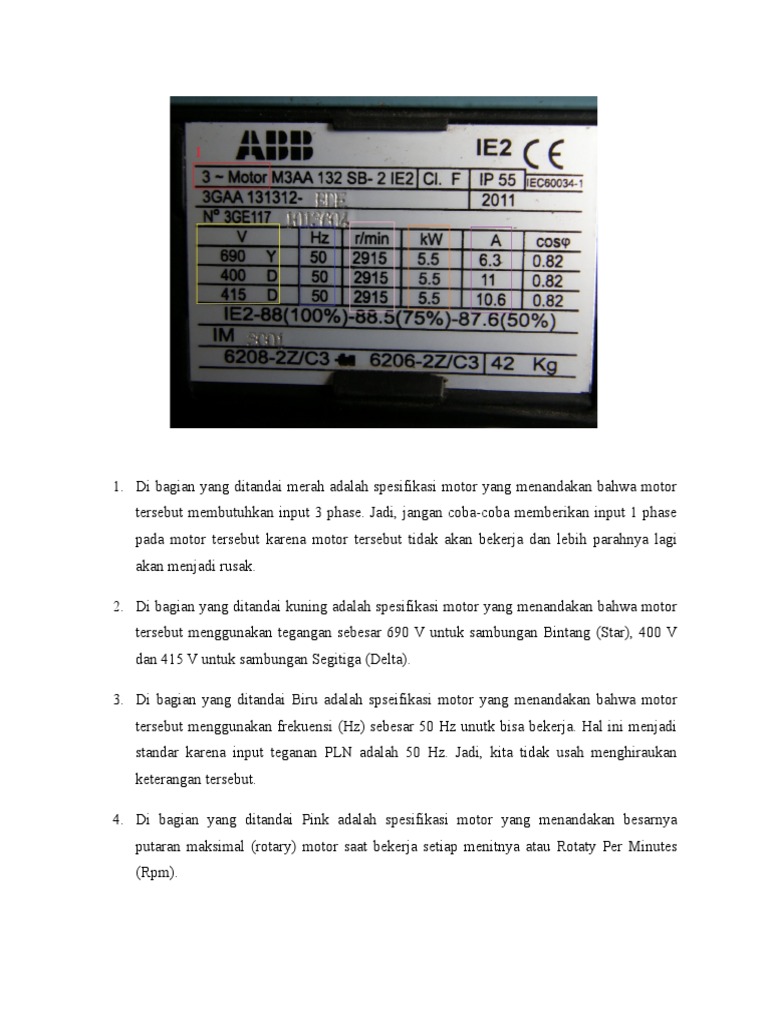 Name Plate Motor | PDF