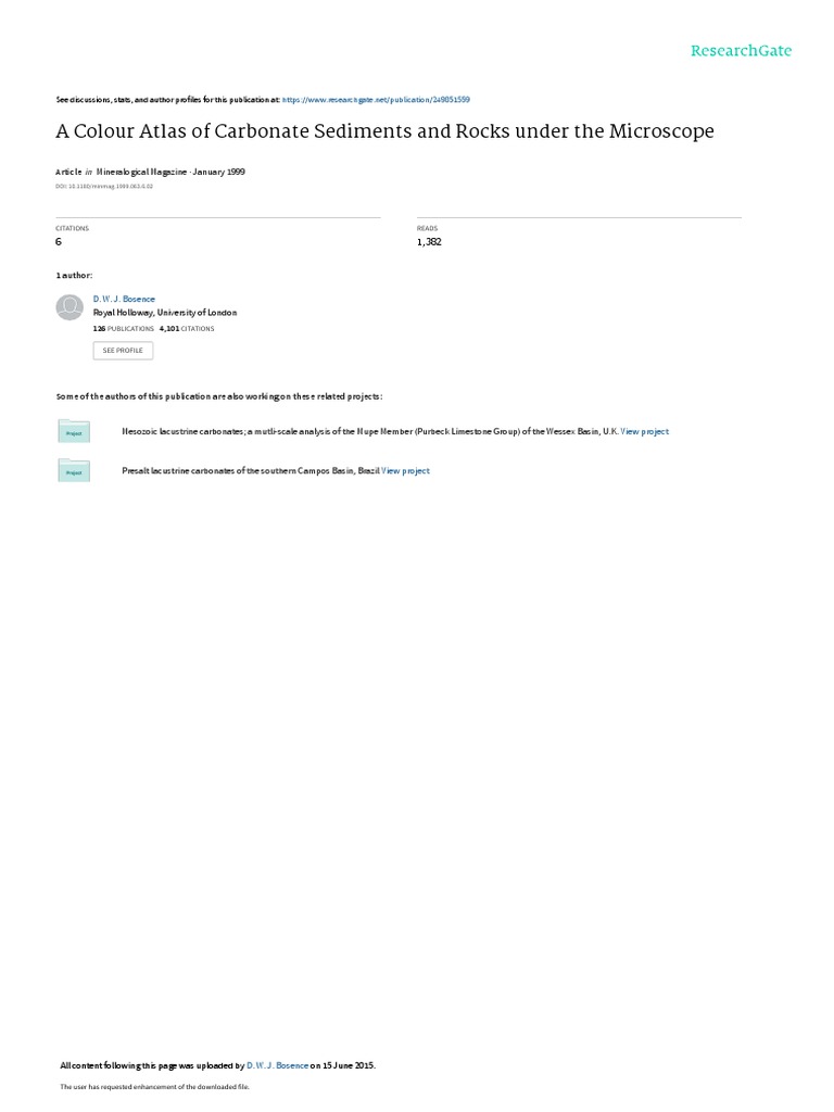 A Colour Atlas of Carbonate Sediments and Rocks Under The Microscope ...