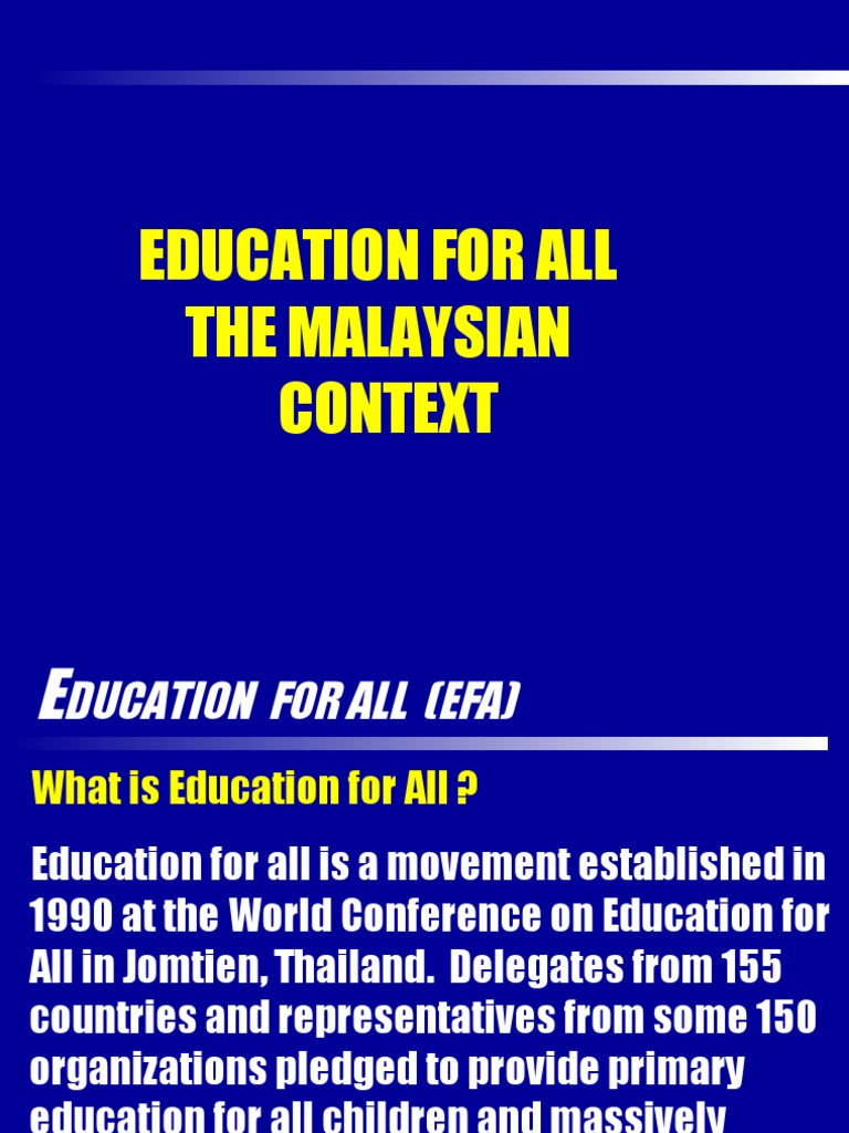 Efa - Education For All | PDF | Literacy
