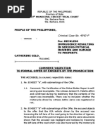 Sample Formal Offer of Evidence | PDF | Prosecutor | Common Law