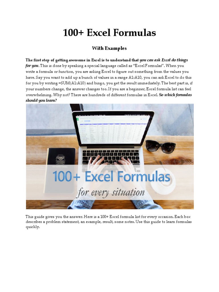 Excel Formulas For Specialization | PDF | Microsoft Excel | Workweek And Weekend