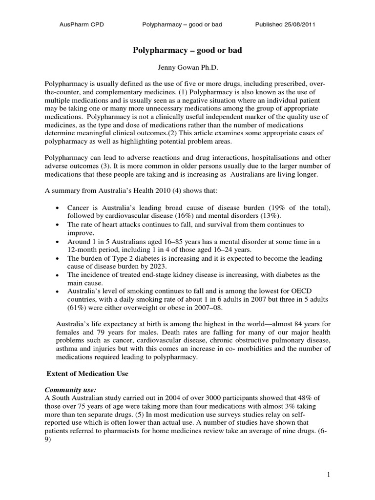 Polypharmacy PDF | PDF | Cardiovascular Diseases | Pharmacology