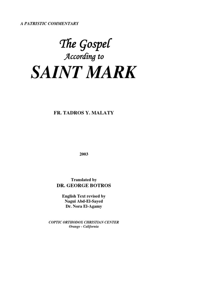 048 - Mark - Fr. Tadros Yacoub Malaty | Saint Peter | John The Baptist