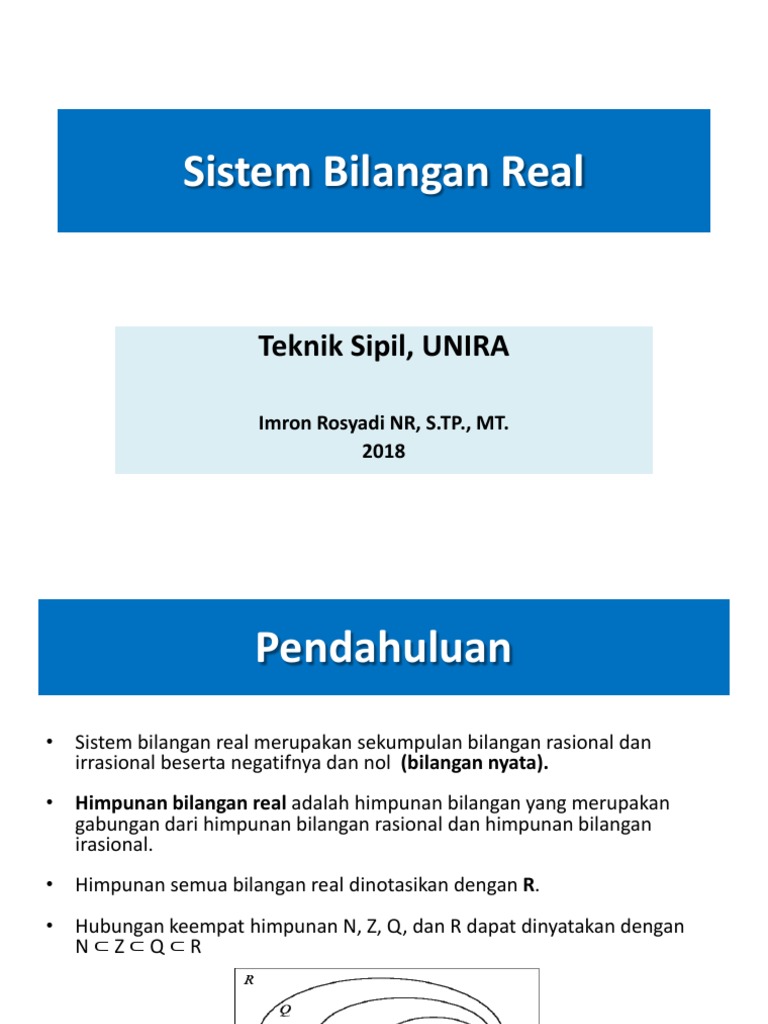 Sistem Bilangan Real dan Sifatnya | PDF