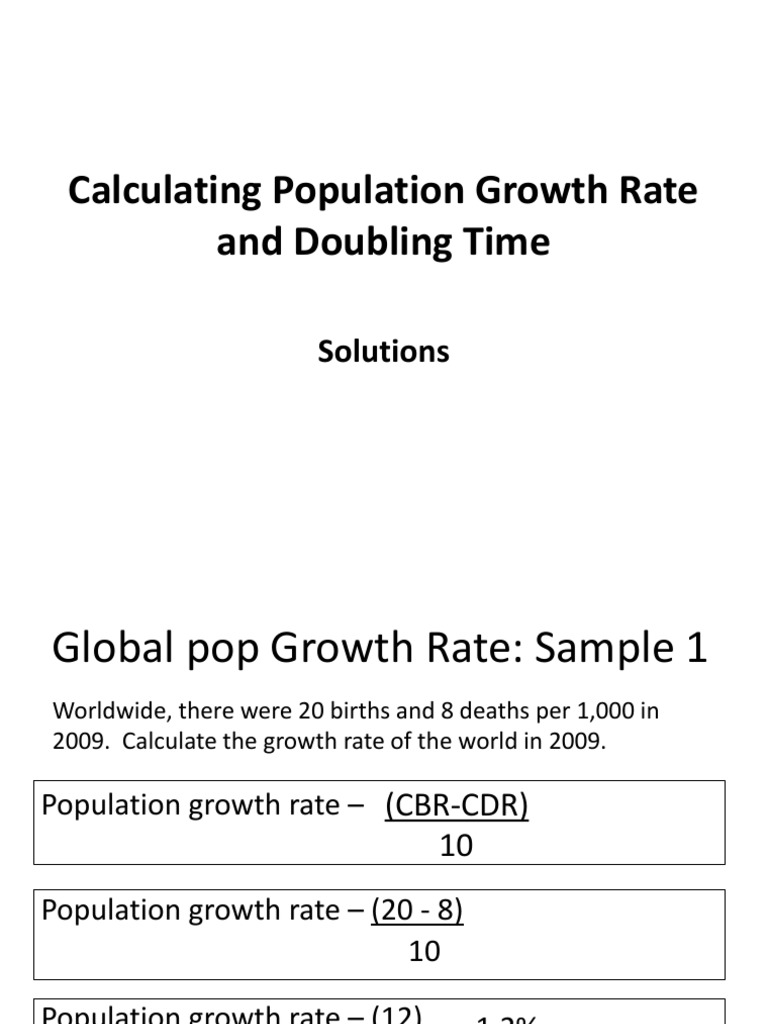 Calculating Population Growth Rate and Doubling Time | Environmental ...