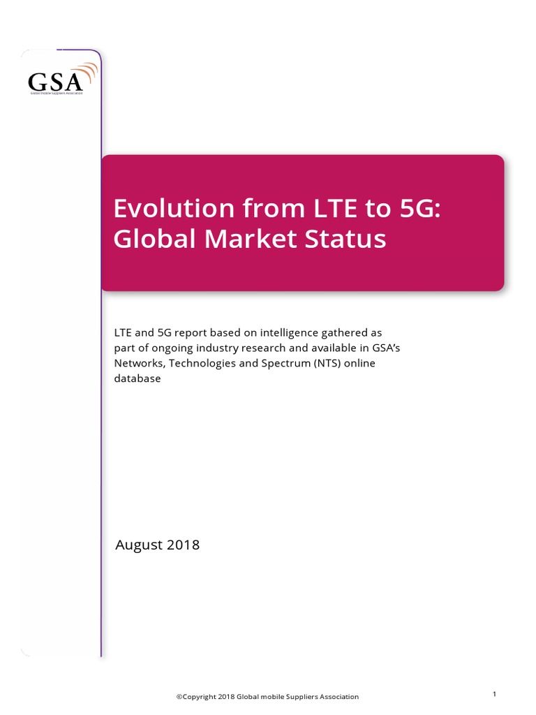 GSA Evolution of LTE To 5G Report August 2018 | PDF | Lte Advanced ...