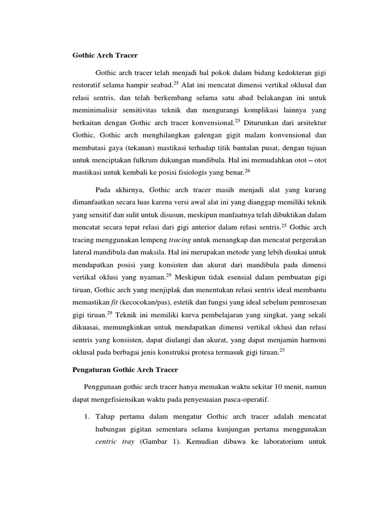 Panduan Penggunaan Gothic Arch Tracer | PDF