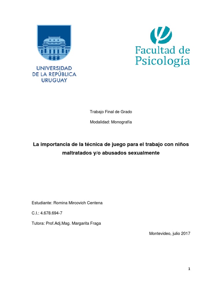 Mircovich Centena, Romina | PDF | Abuso infantil | Psicoanálisis