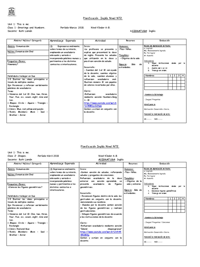 Planificación Kinder | Educación de la primera infancia | Maestros