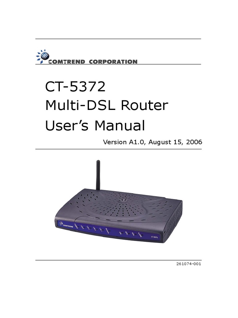 CT-5372 Multi-DSL Router User's Manual: Version A1.0, August 15, 2006 | PDF | Ip Address ...