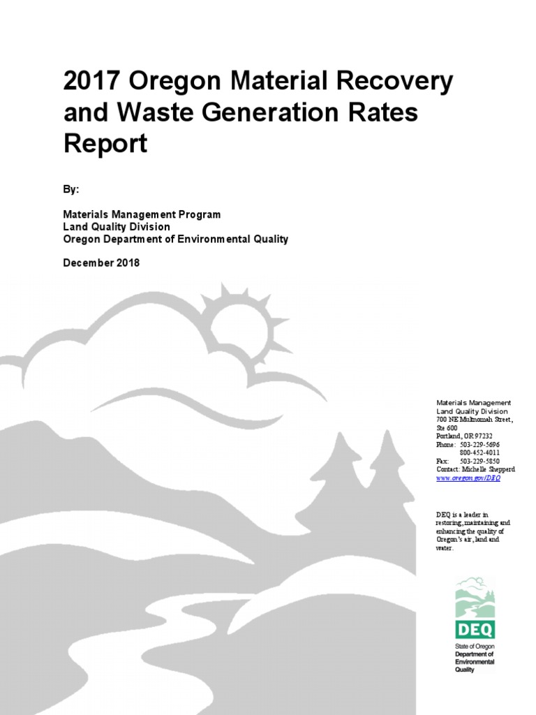 DEQ Recycling Report 2018 | PDF | Recycling | Life Cycle Assessment