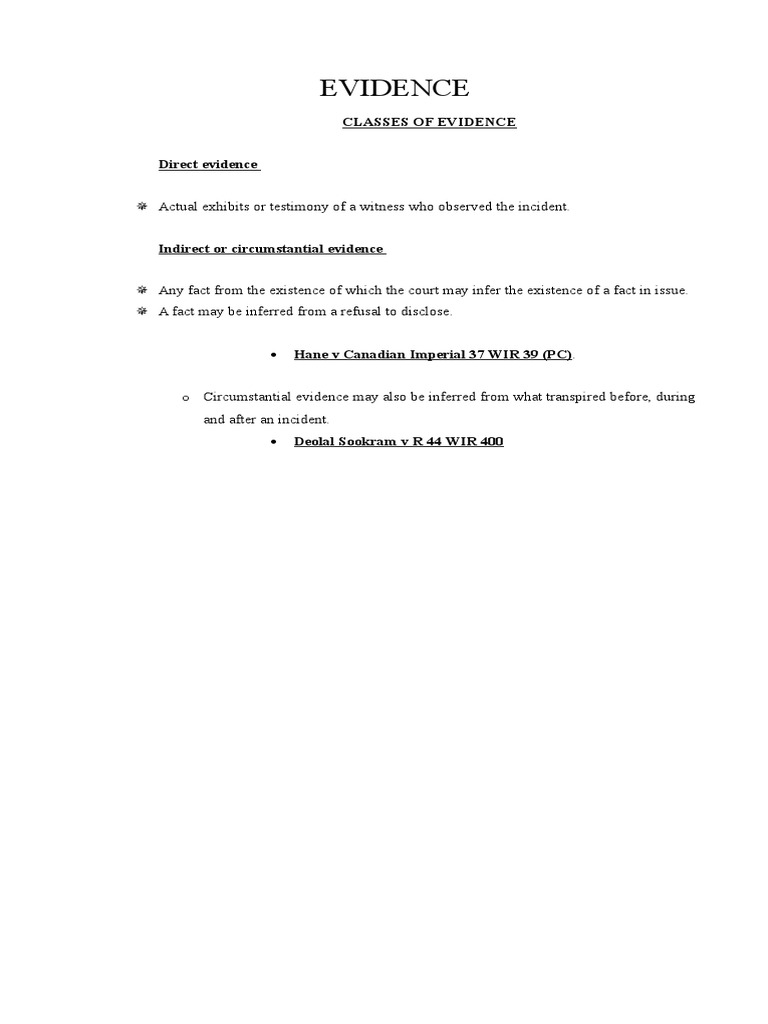 Classes of Evidence | Download Free PDF | Evidence (Law) | Evidence