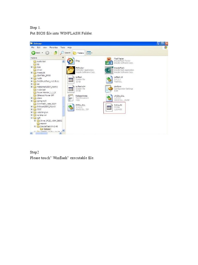 Step 1. Put BIOS File Into WINFLASH Folder | PDF | Office Equipment ...