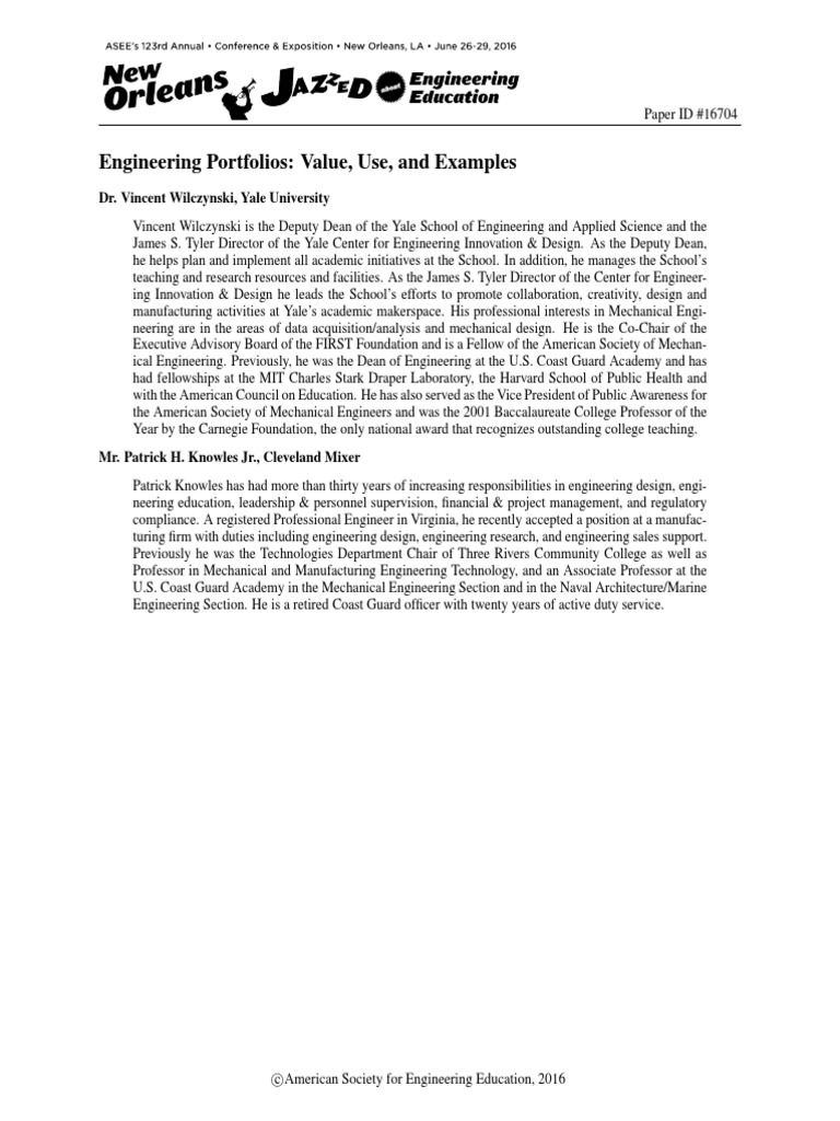 Engineering Portfolios: Importance & Examples | PDF | Résumé | Engineering