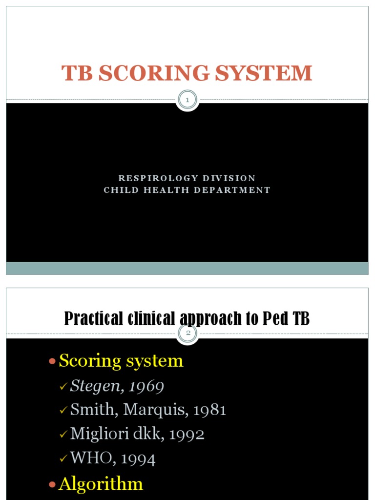 TB Scoring System: Respirologydivision Child Healthdepartment | PDF