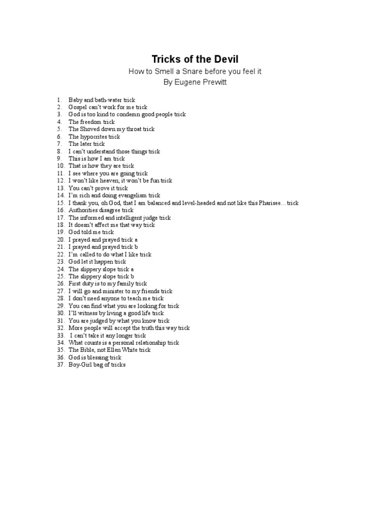 Tricks of The Devil | PDF