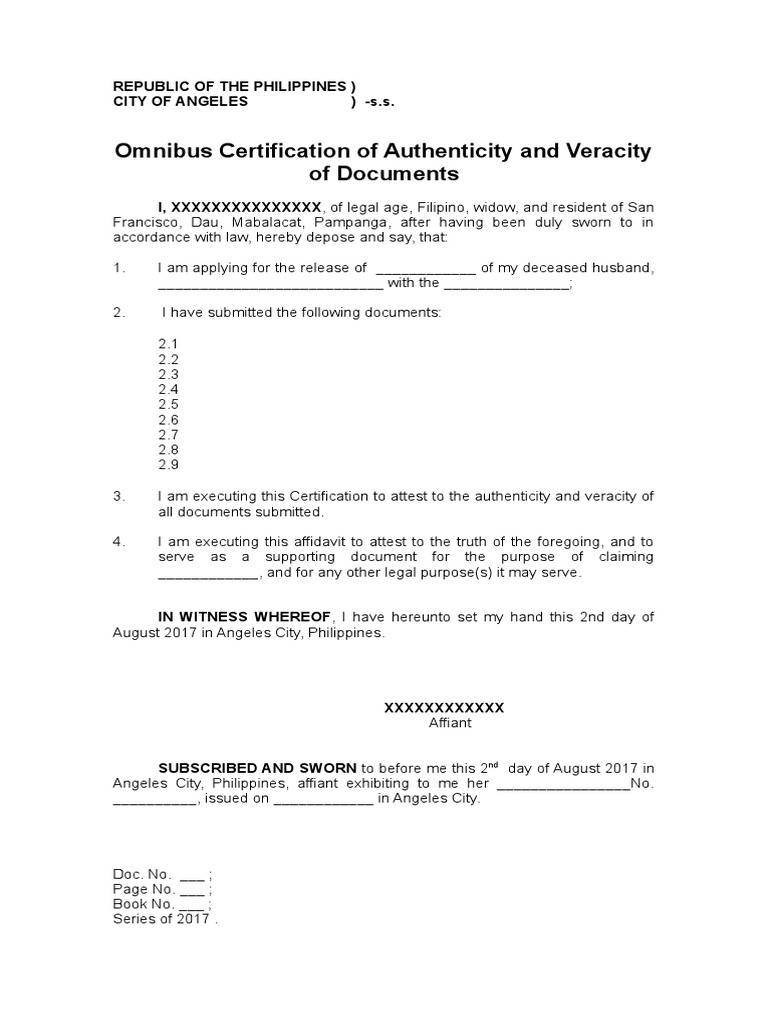 Affidavit of Authenticity | PDF | Politics